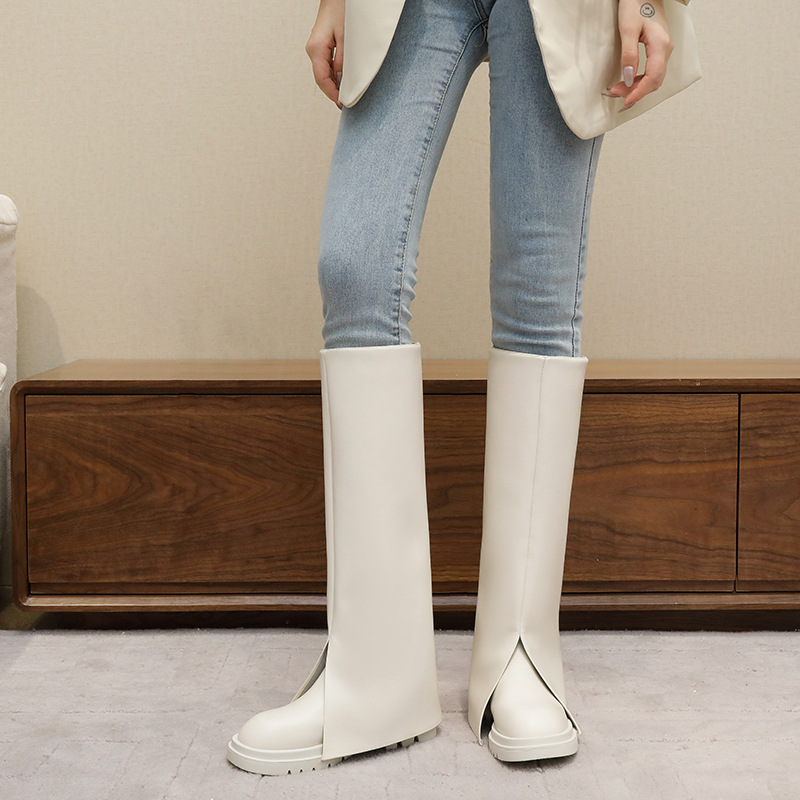 Cowhide Fashion Street Fried Boots